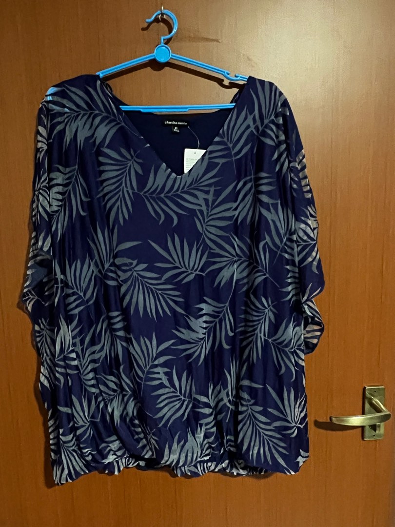 Dark Blue Top, Women's Fashion, Tops, Blouses on Carousell