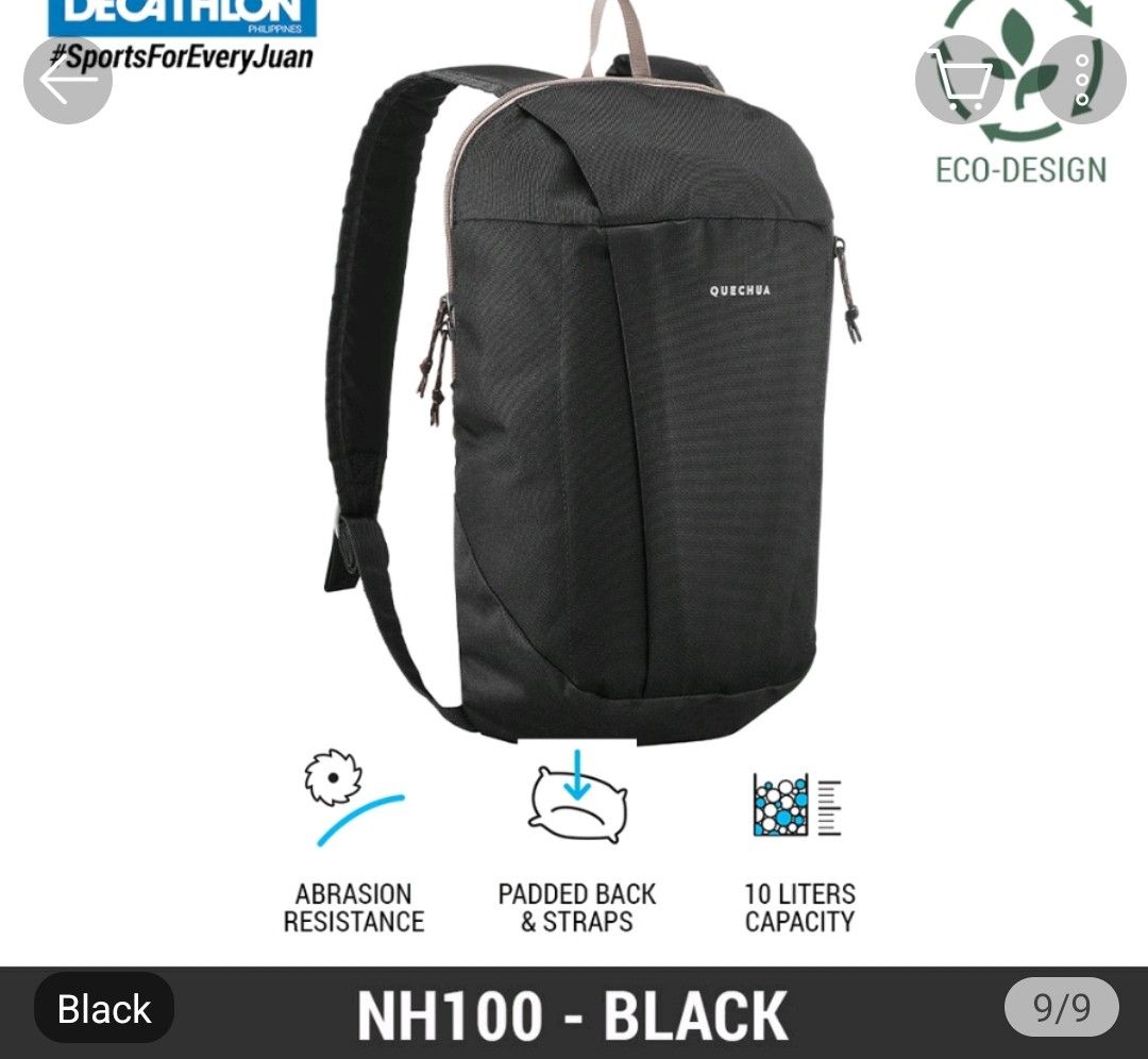 quechua small backpack black