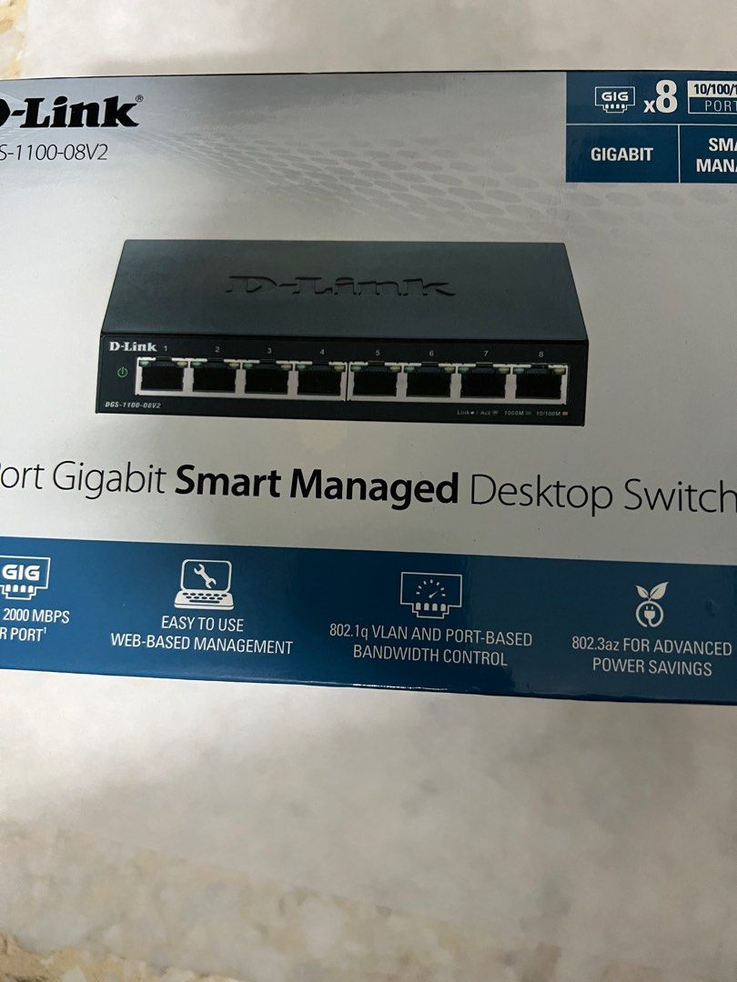 Dlink 8 port switch managed DGS 1100 08v2, Computers & Tech, Parts ...