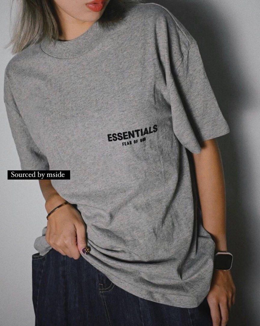 Fog Essentials Dark Oatmeal Grey Tee, Men's Fashion, Tops & Sets ...