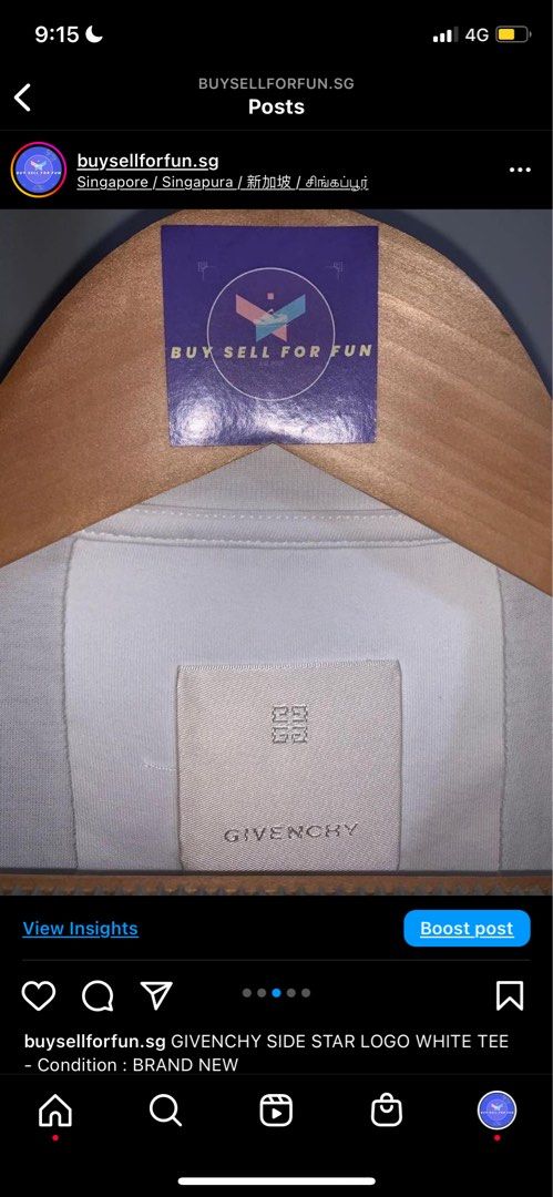 GIVENCHY SIDE STAR LOGO WHITE TEE, Men's Fashion, Tops & Sets, Tshirts ...