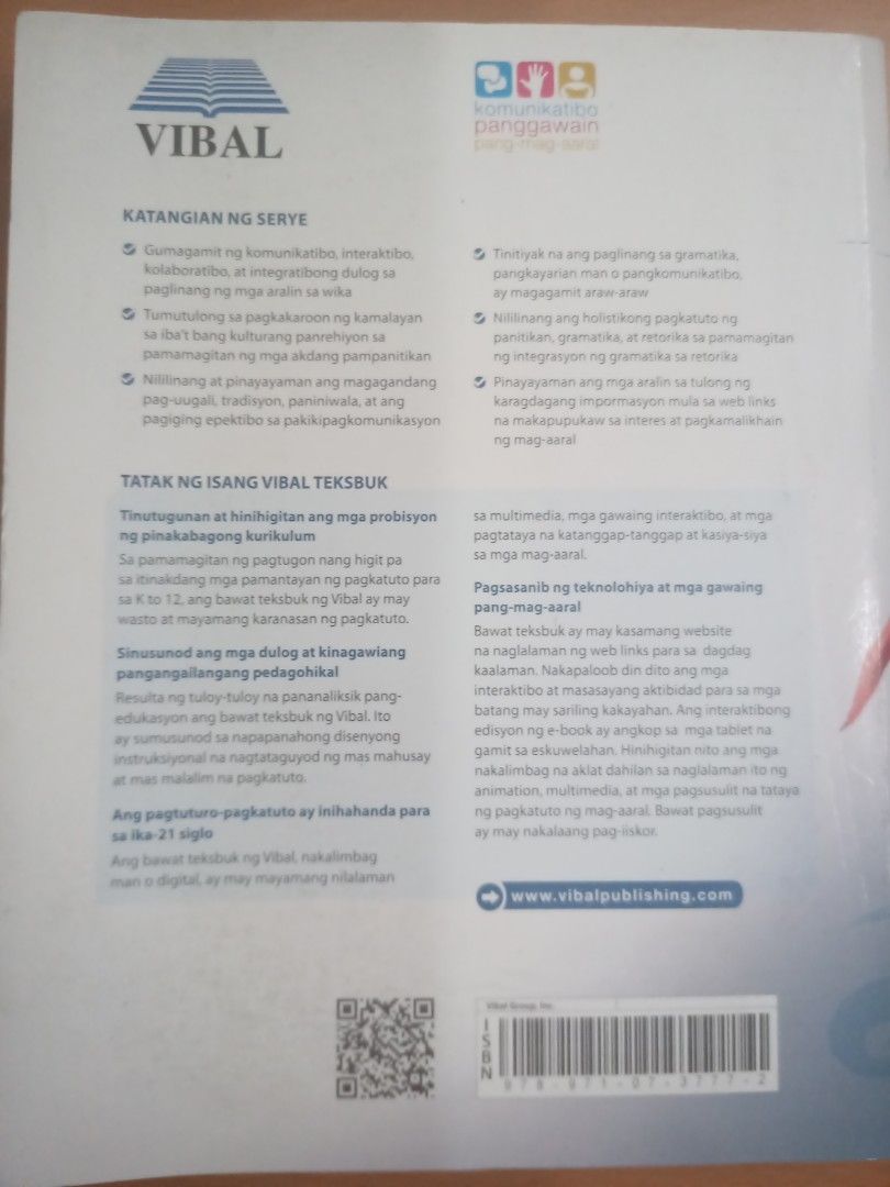 Grade 10 Filipino Book - Hiyas ng Lahi Vibal, Hobbies & Toys, Books ...