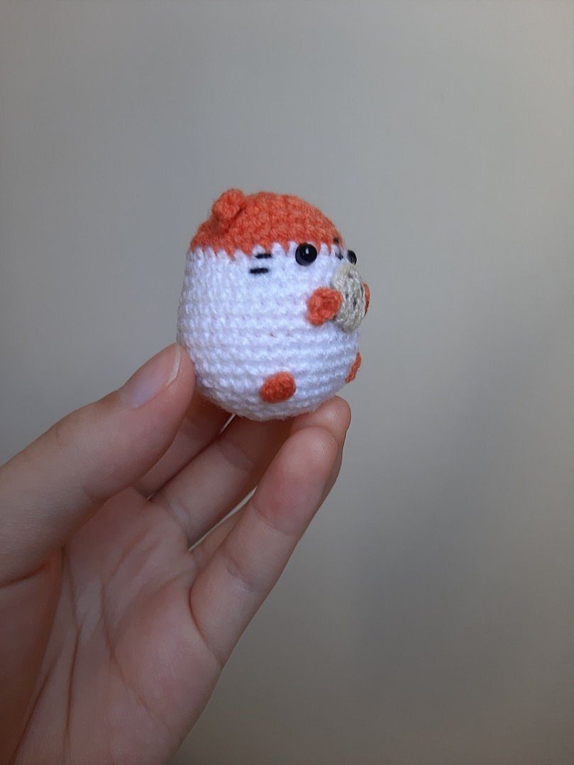 (PREORDER) Handmade cute chubby fat hamster holding a chocolate chip ...