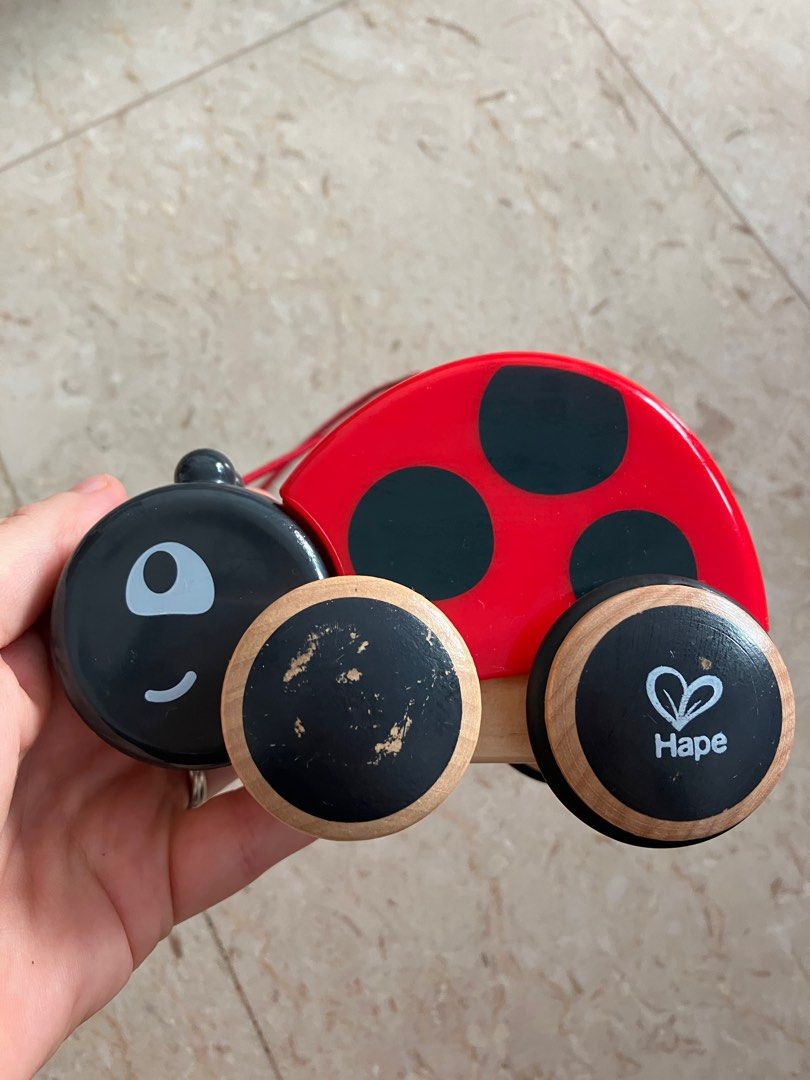 Hape ladybug pull along toy, Babies & Kids, Infant Playtime on Carousell