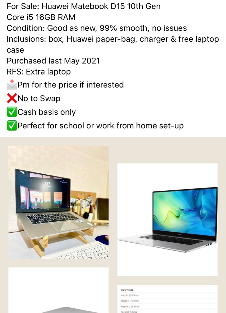 Huawei Matebook D15 10th Gen, Computers & Tech, Laptops & Notebooks on ...