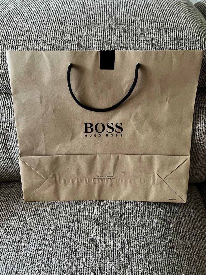 HUGO BOSS PAPER BAG, Luxury, Bags & Wallets on Carousell