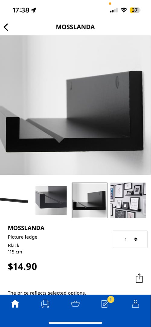 IKEA Mosslanda Picture Ledge, Furniture & Home Living, Furniture ...