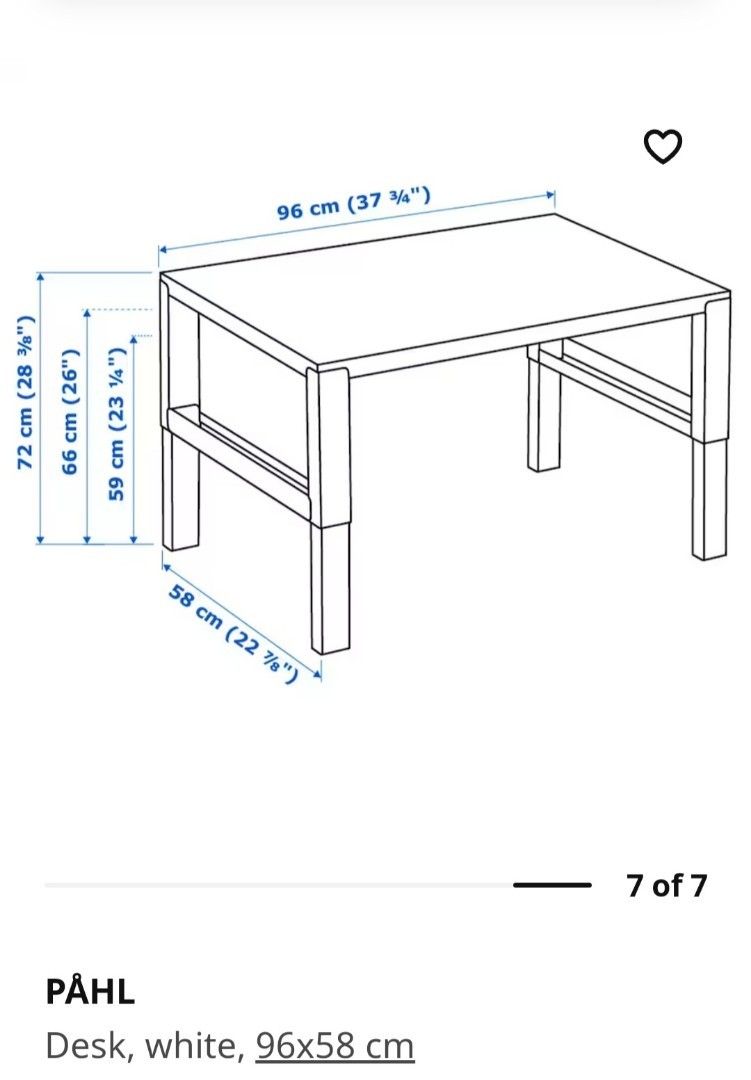 IKEA STUDY TABLE BLUE, Furniture & Home Living, Furniture, Tables ...