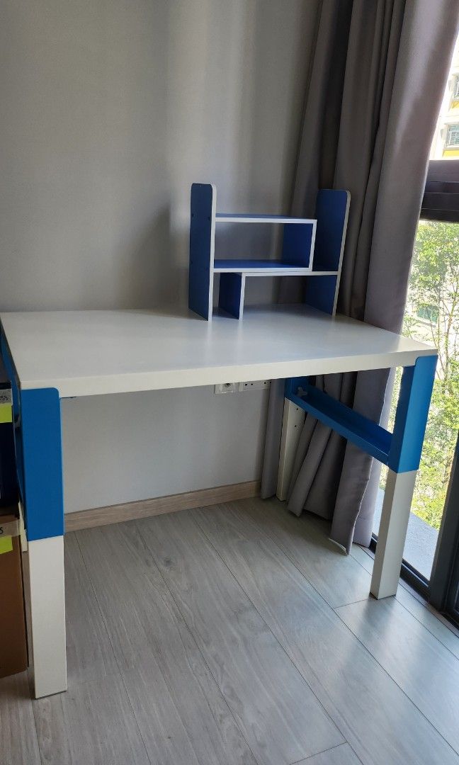 IKEA STUDY TABLE BLUE, Furniture & Home Living, Furniture, Tables ...