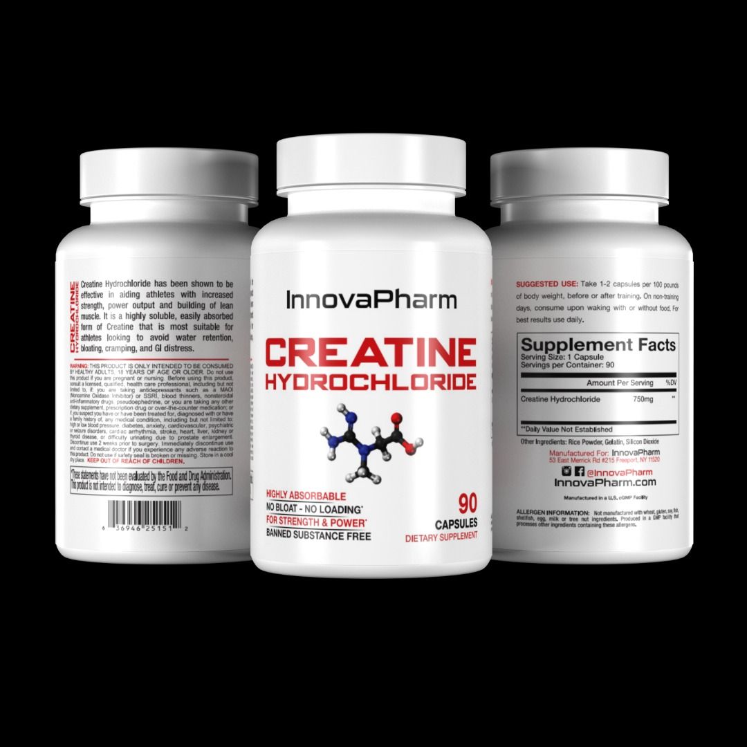 InnovaPharm Creatine Hydrochloride, Health & Nutrition, Health ...