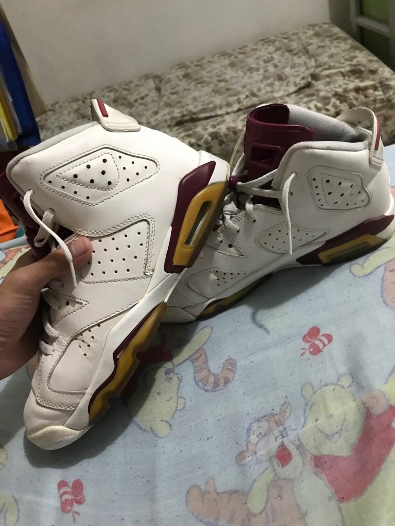 Jordan 6 maroon (beaters), Men's Fashion, Footwear, Sneakers on Carousell