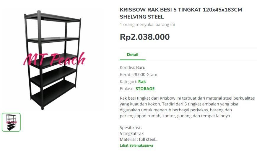 KRISBOW STEEL SHELVING, Furniture & Home Living, Furniture, Shelves ...