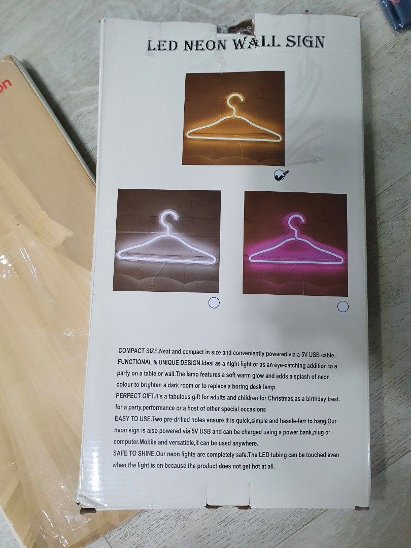 LED NEON HANGER DECO, Furniture & Home Living, Home Decor Accessories ...