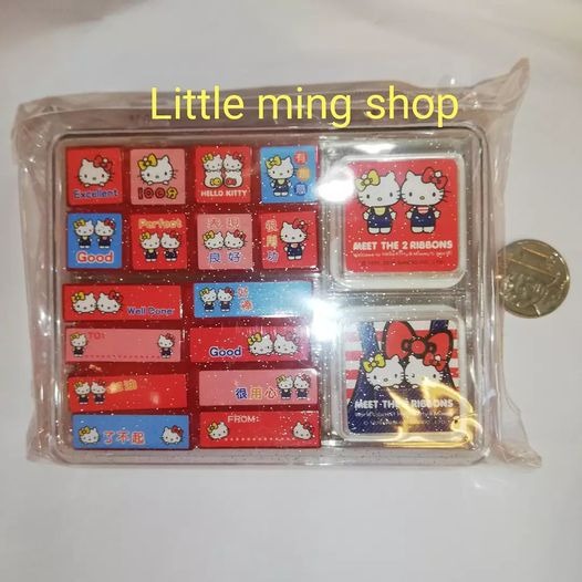 Licensed Sanrio Hello kitty Stamps & Stamp Pads Set RED, Hobbies & Toys ...