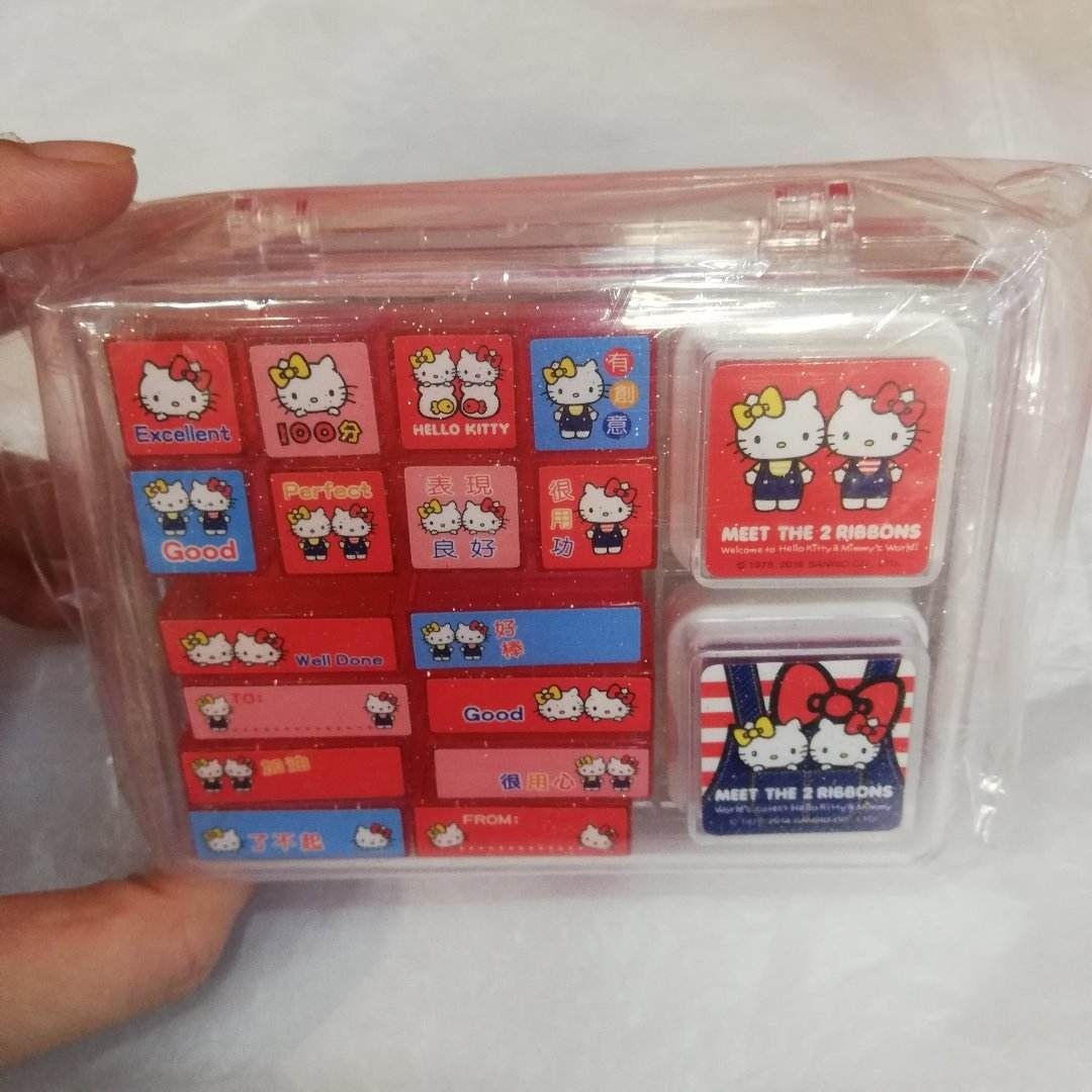 Licensed Sanrio Hello kitty Stamps & Stamp Pads Set RED, Hobbies & Toys ...