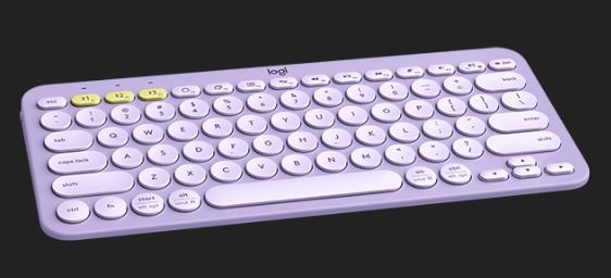 Logitech K380 Multi-Device Bluetooth Keyboard (Lavender Lemonade ...