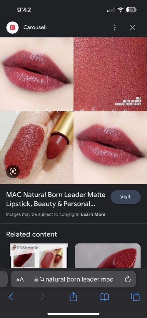 MAC Matte Lipstick Natural Born Leader, Beauty & Personal Care, Face ...