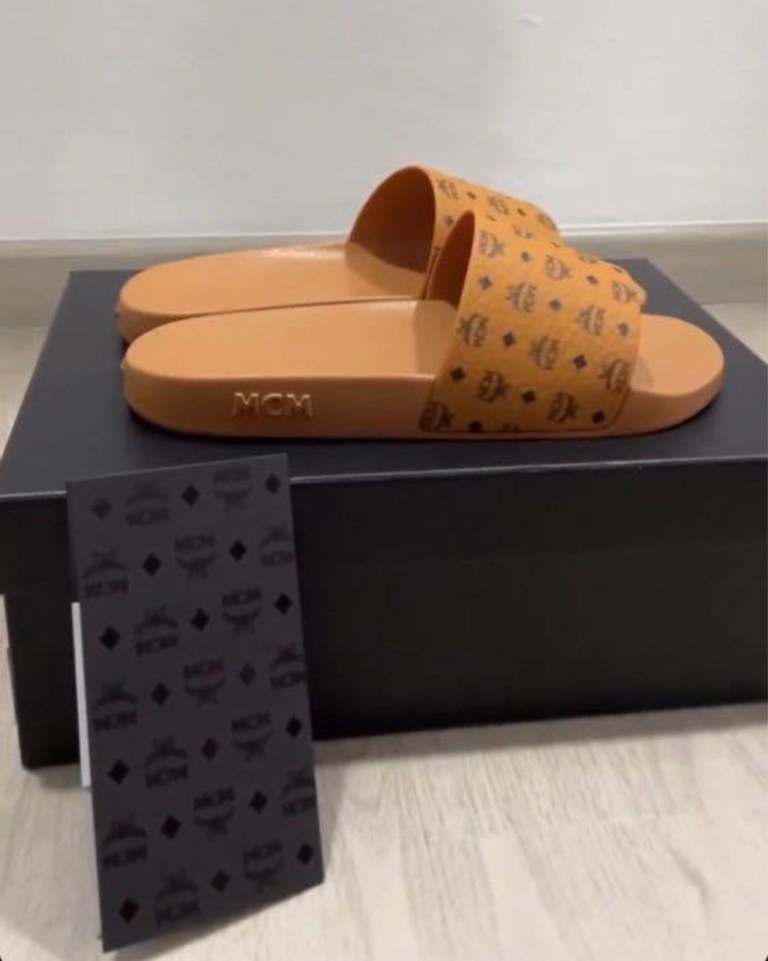 mcm slides, Men's Fashion, Footwear, Flipflops and Slides on Carousell