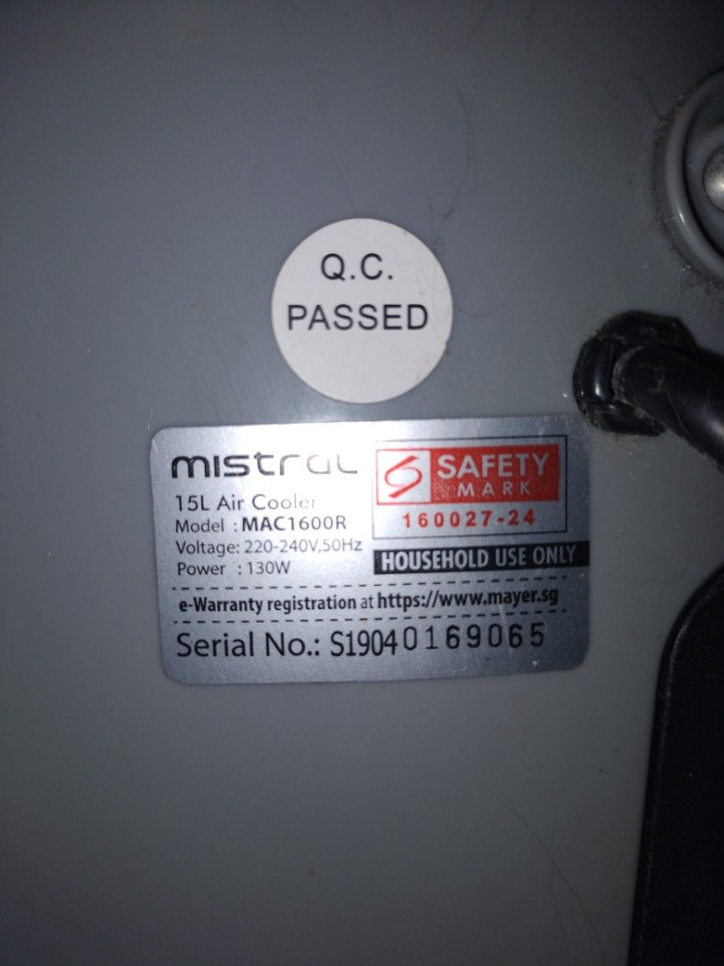 Mistral 15L Air Cooler, TV & Home Appliances, Air Conditioners ...