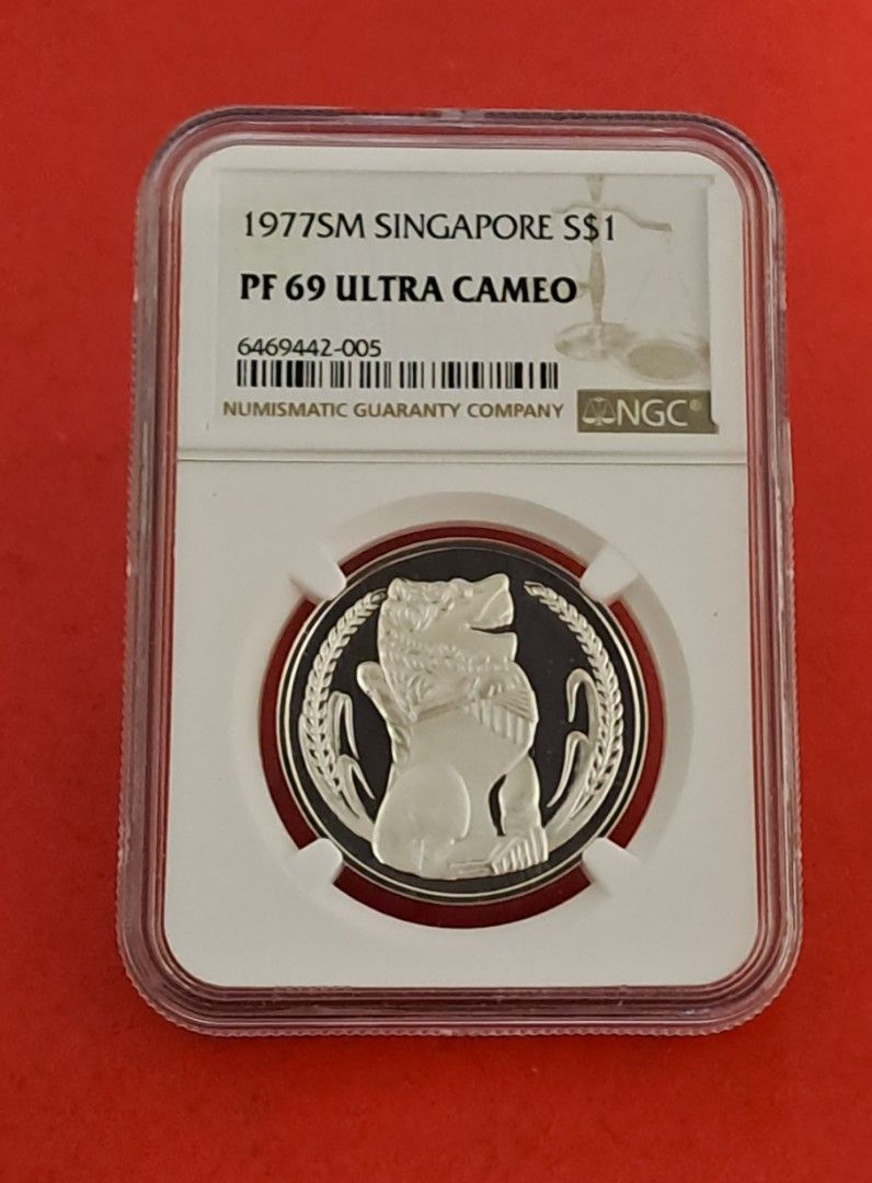 NGC PF69UC, 1977 singapore $1 merlion silver proof coin, Hobbies & Toys, Memorabilia ...