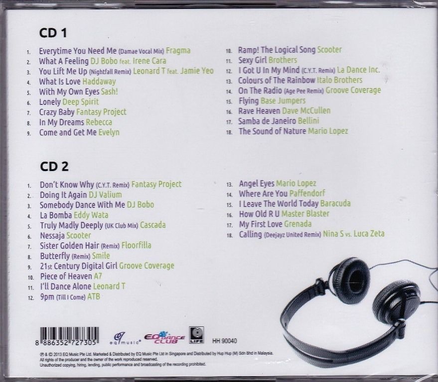 No.1 Classic Dance Anthems Vol.1 Imported 2CD EQ Dance Club Fragma DJ ...