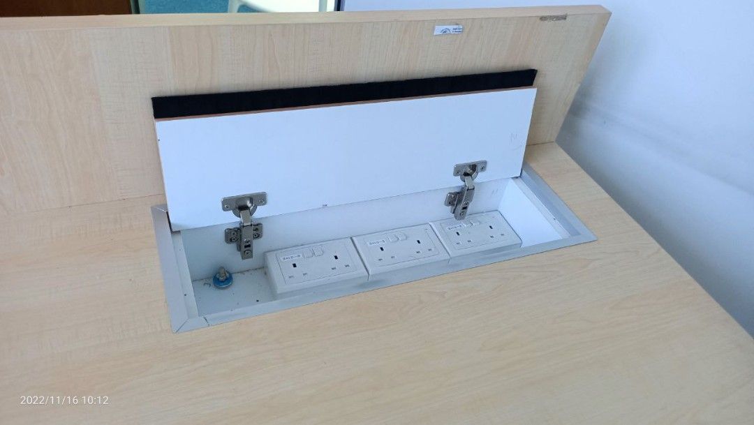 Office table with drawers and sockets (2sets available), Furniture ...