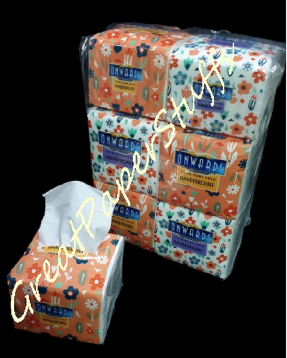 Onwards Mini Pack White Facial Tissues 100% Pure Pulp 10 Packets x 12 ...