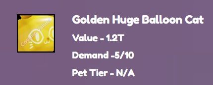 Pet Simulator X (PSX) | Golden Huge Balloon Cat, Video Gaming, Gaming ...