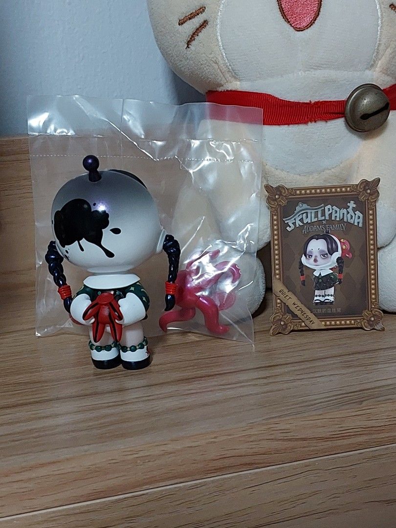 Popmart Skullpanda addams family series quiet Wednesday, Hobbies & Toys ...