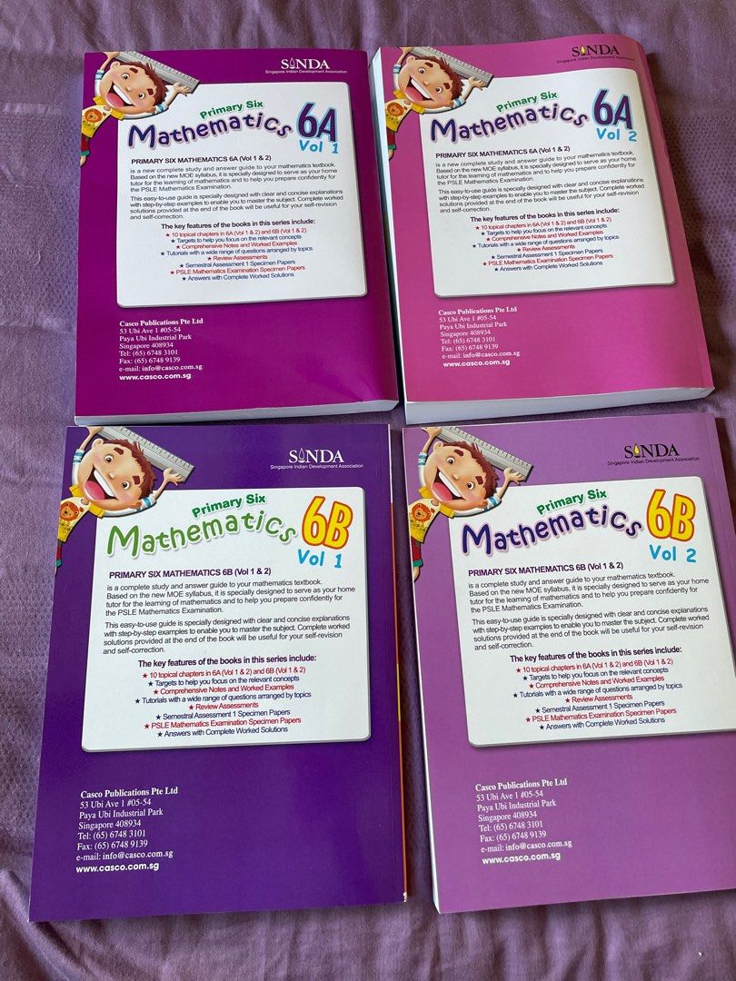Primary 6 Maths 6A and 6B Vol 1&2, Hobbies & Toys, Books & Magazines ...