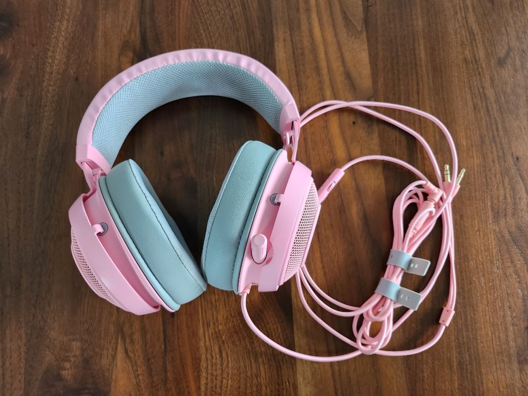 Razer Kraken Quartz (Pink) Wired Gaming Headset, Audio, Headphones ...
