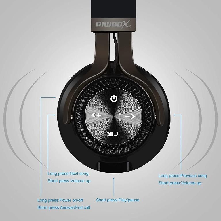 Ready Stock!! Bluetooth Headphones, Riwbox XBT-880 Wireless Bluetooth Headphones Over Ear with ...