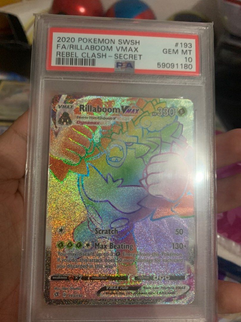 rillaboom v max rainbow rare Psa 10, Hobbies & Toys, Toys & Games on Carousell