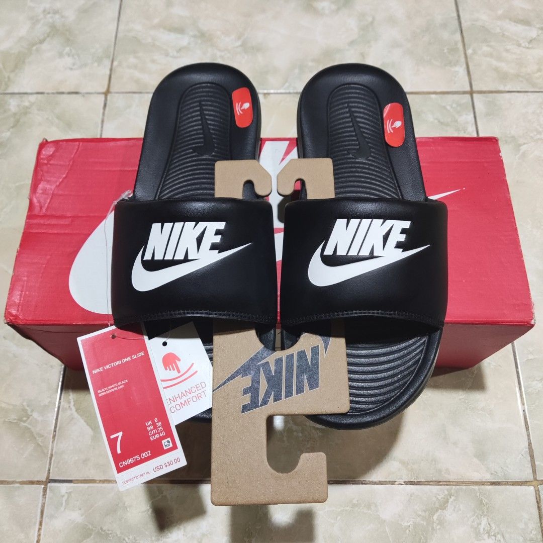 Sandal Nike Victori One Slide CN9675 002, Fesyen Pria, Sepatu , Sandal ...