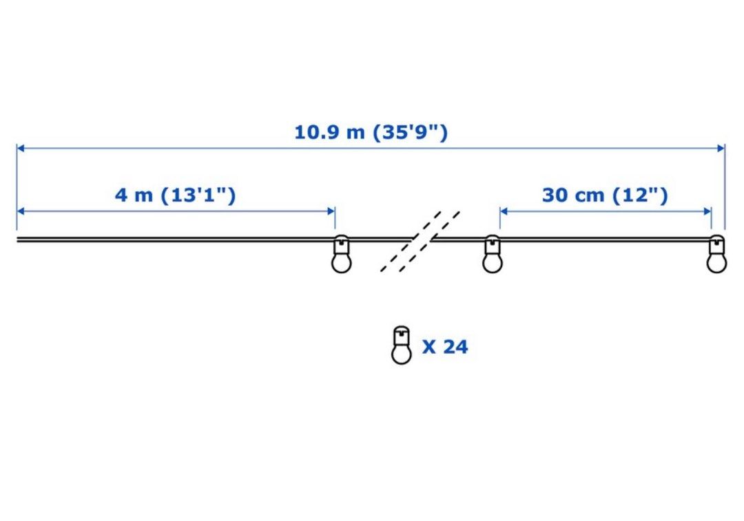 Serial LED lights - Set of 24, Furniture & Home Living, Lighting & Fans ...