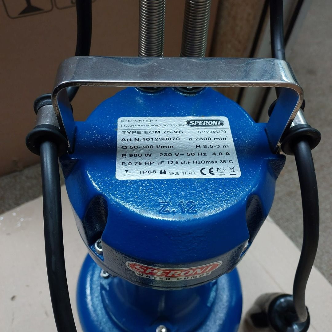 Speroni ECM 75 VS Vortex Impeller Sub pump Dewatering pump, Furniture & Home Living, Gardening ...