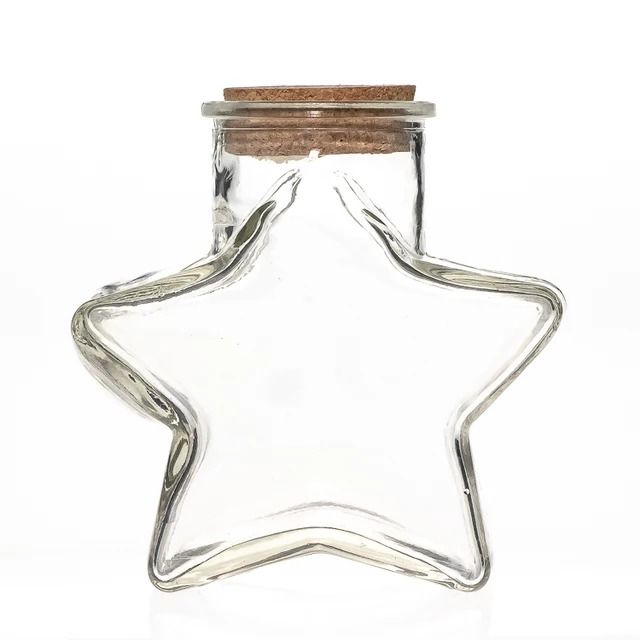 75 bottles STAR SHAPED CLEAR GLASS JAR WITH CORK, Furniture & Home ...
