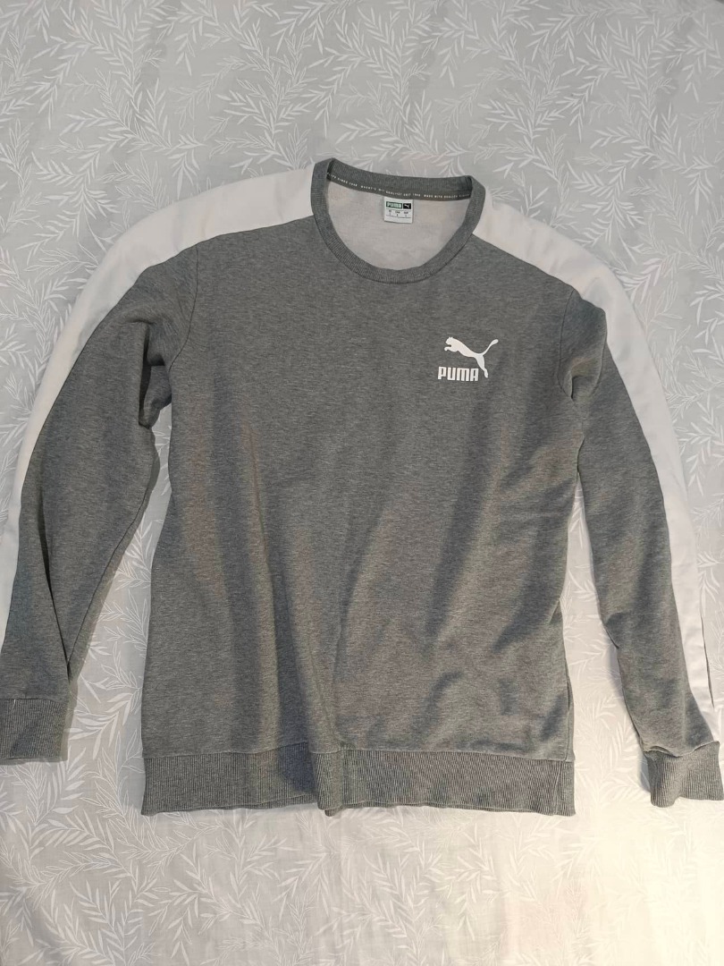 Sweater Puma gray, Men's Fashion, Coats, Jackets and Outerwear on Carousell