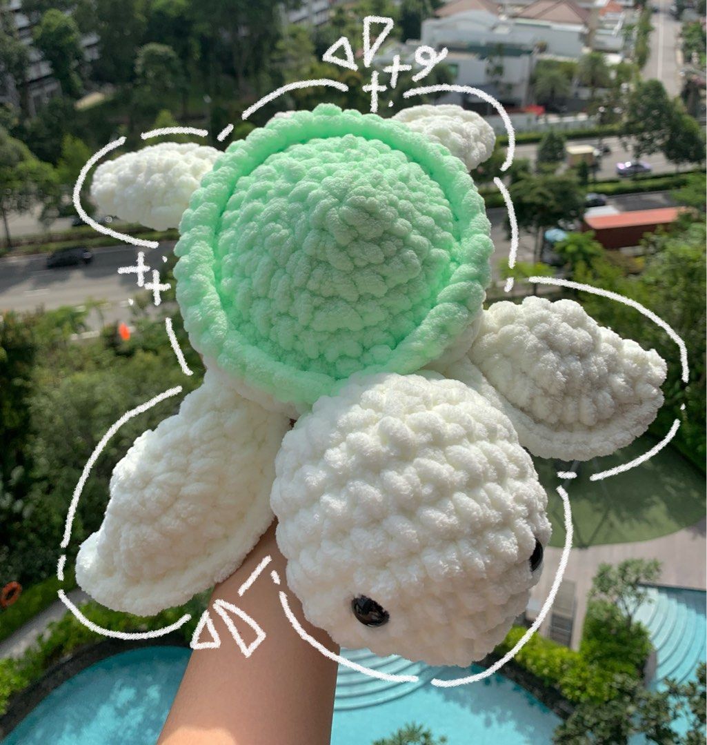 tillie the turtle! crochet amigurumi plushie, Hobbies & Toys ...