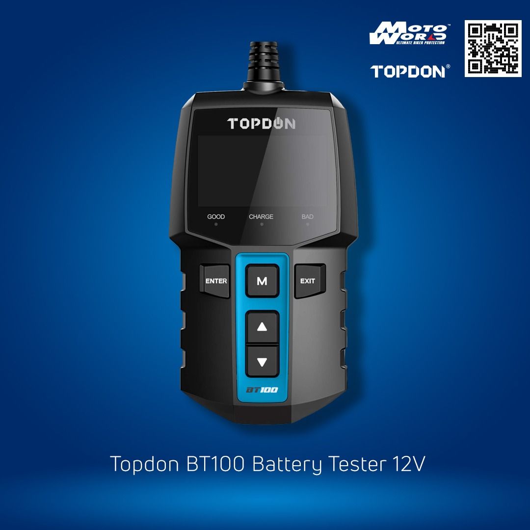 Topdon BT100 Battery Tester 12V for Motorcycle and Car, Motorcycles ...