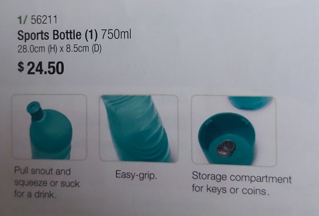 Tupperware Sports Bottle 750ml, Furniture & Home Living, Kitchenware ...