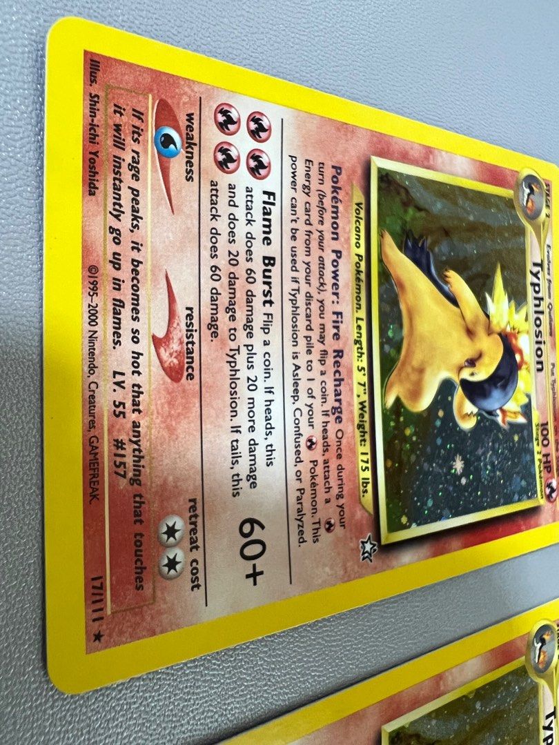 Typhlosion #17 neo genesis pokemon card, Hobbies & Toys, Toys & Games on Carousell