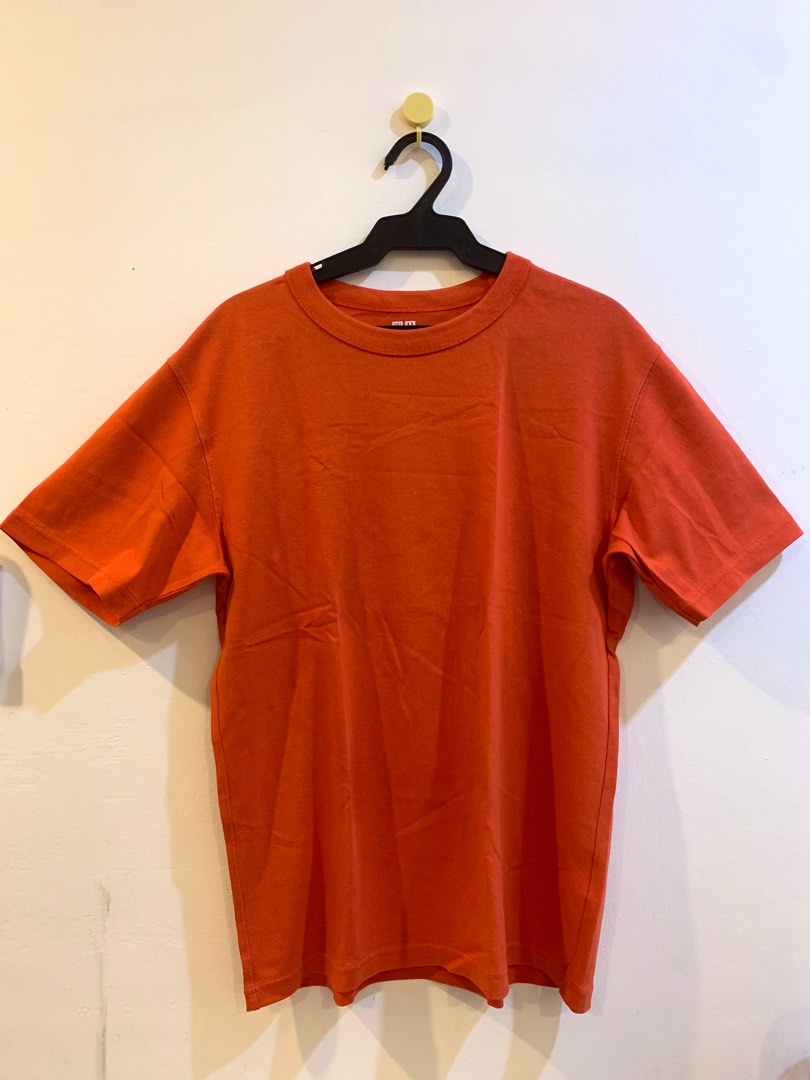 Uniqlo Orange Oversize Tshirt, Men's Fashion, Tops & Sets, Tshirts ...