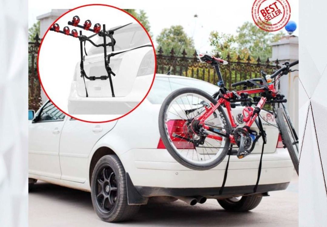 Universal Max 3-bike Car Rear Bicycle Rack 3 Bike Trunk Rear Mount ...