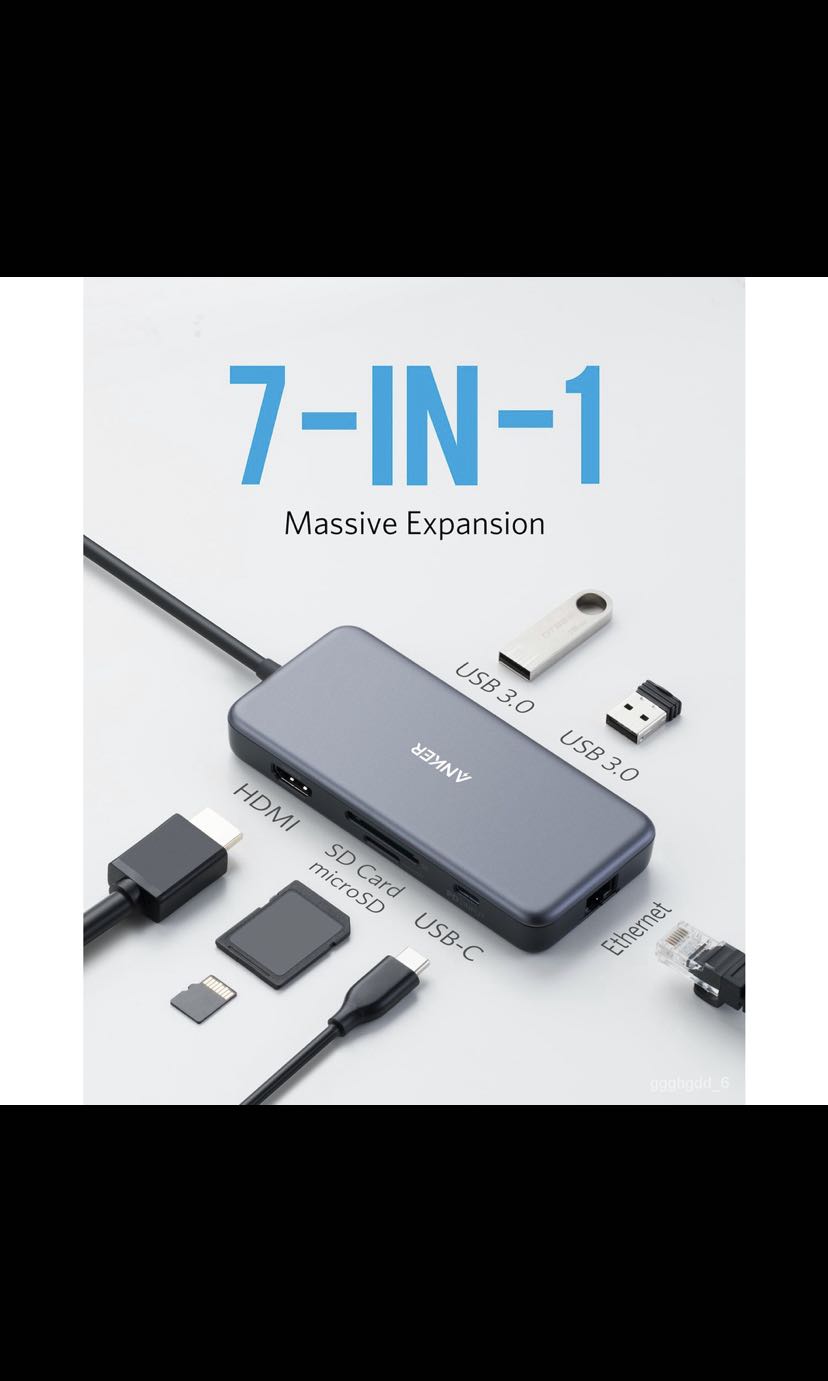 USB C adapter / hub / dongle 7in1, Computers & Tech, Parts ...