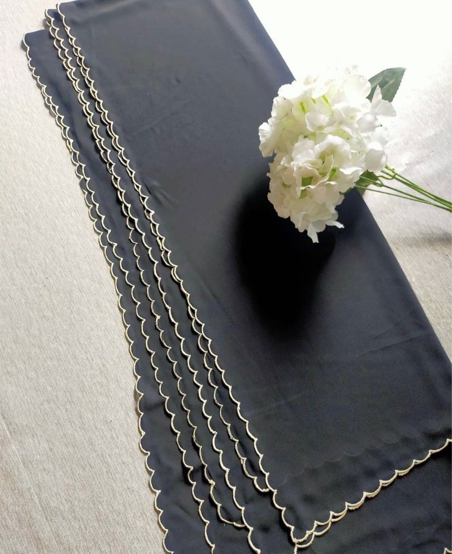 Veil Sulam Hitam Silver ( Tunang / Nikah), Women's Fashion, Muslimah ...