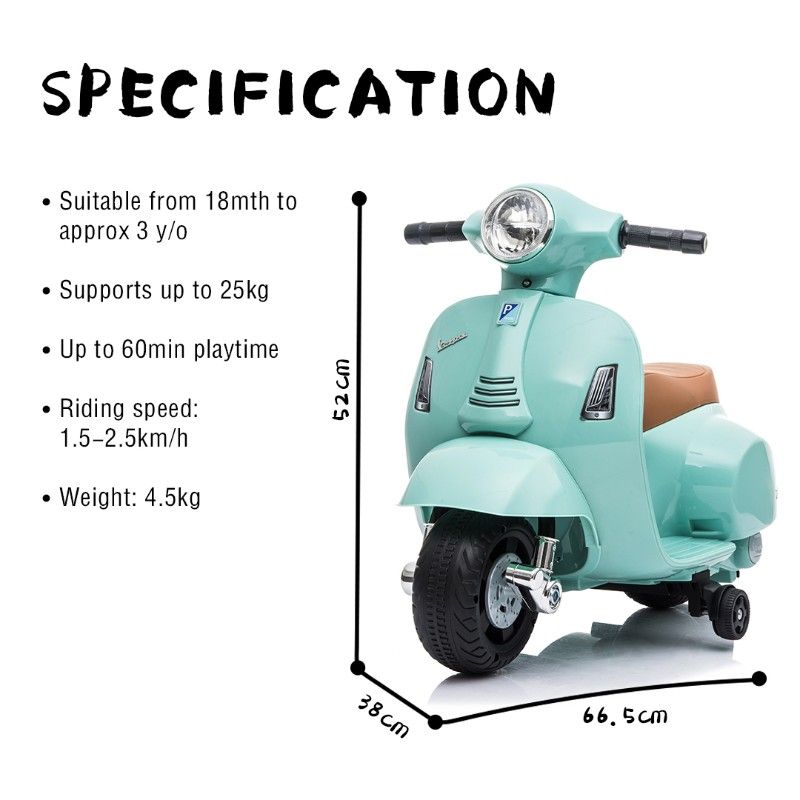 Vespa GTS Mini Electric Ride-On Kids Scooter (red colour), Sports ...