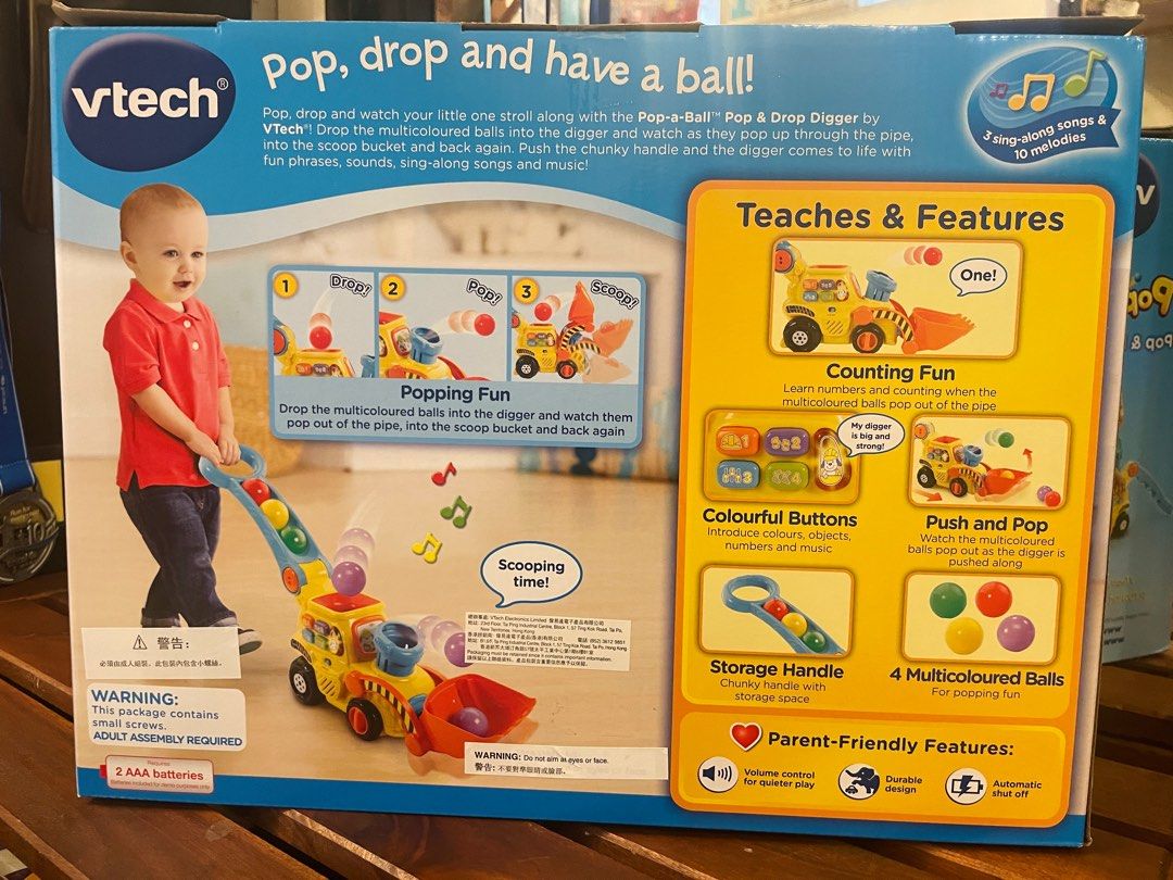 Vtech Pop-a-ball (Pop & Drop Digger) Kids, Children smart toys, 興趣及遊戲 ...