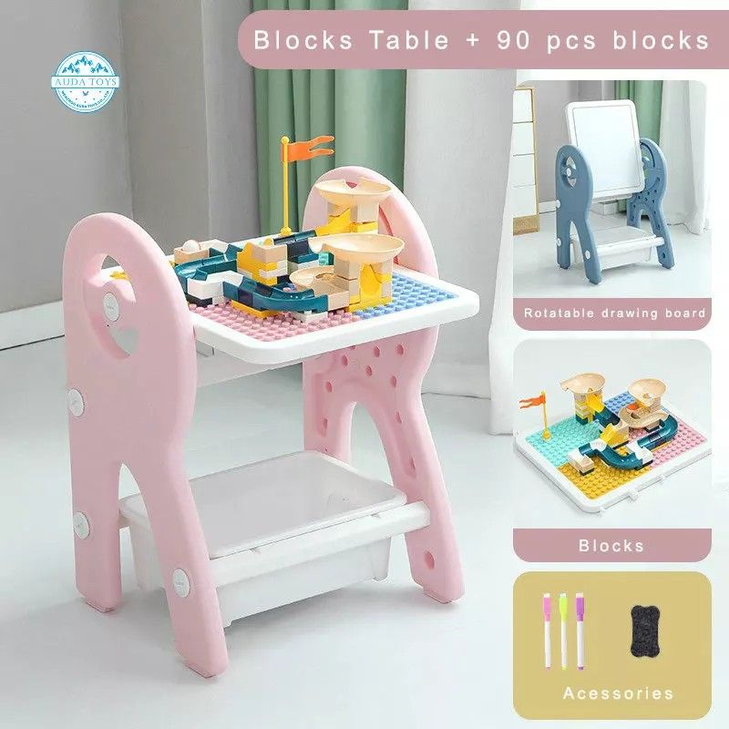 Whiteboard with Lego Blocks Table and Chair, Hobbies & Toys, Toys ...