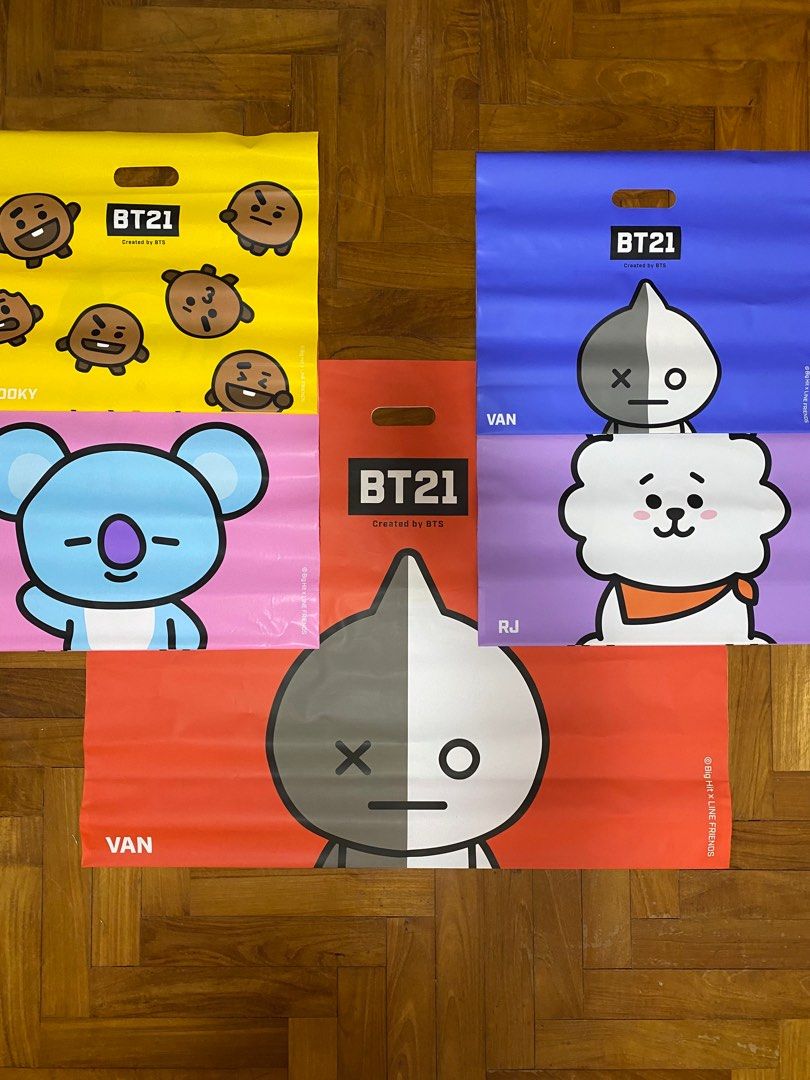 wts bt21 official plastic bags, Hobbies & Toys, Memorabilia ...